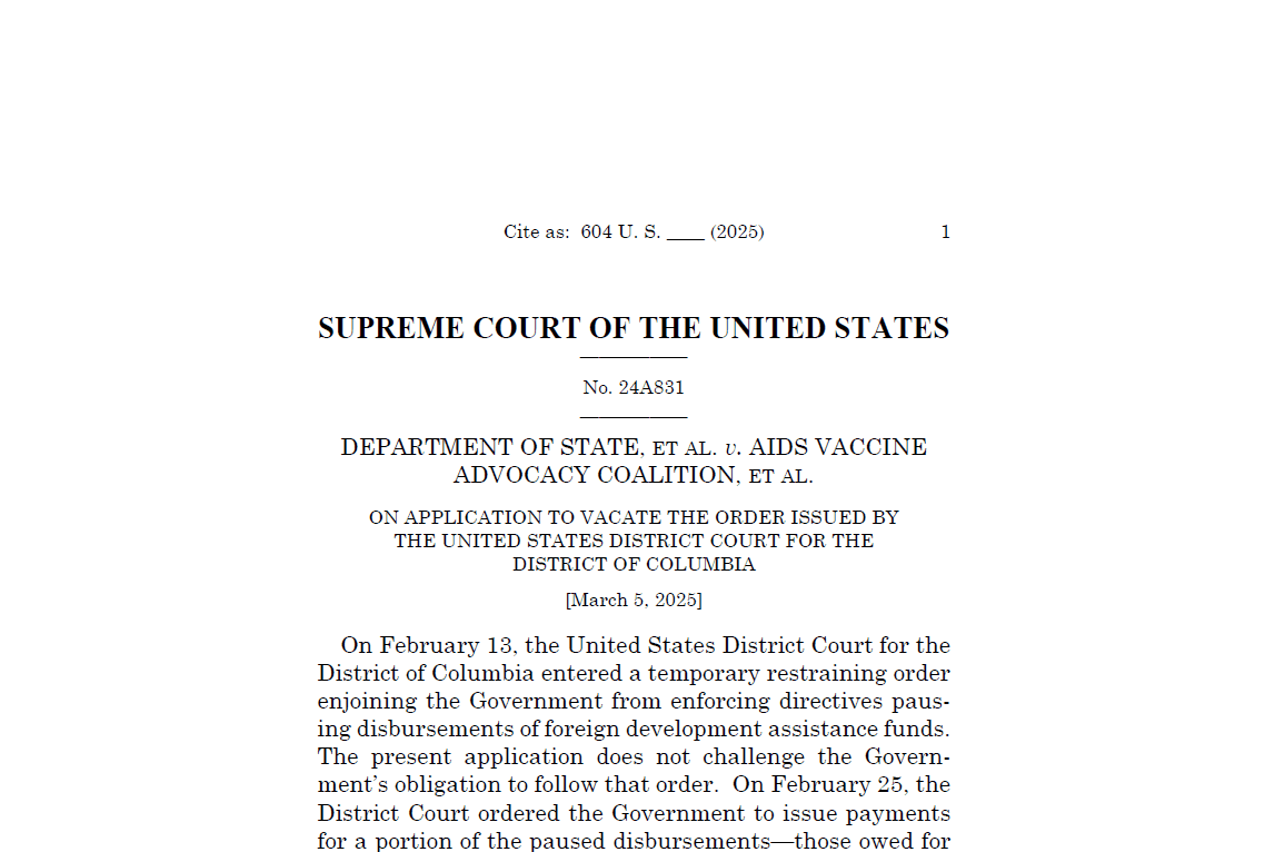 Supreme Court Denies Trump Administration’s Bid to Halt $2 Billion Foreign Aid Payment ...